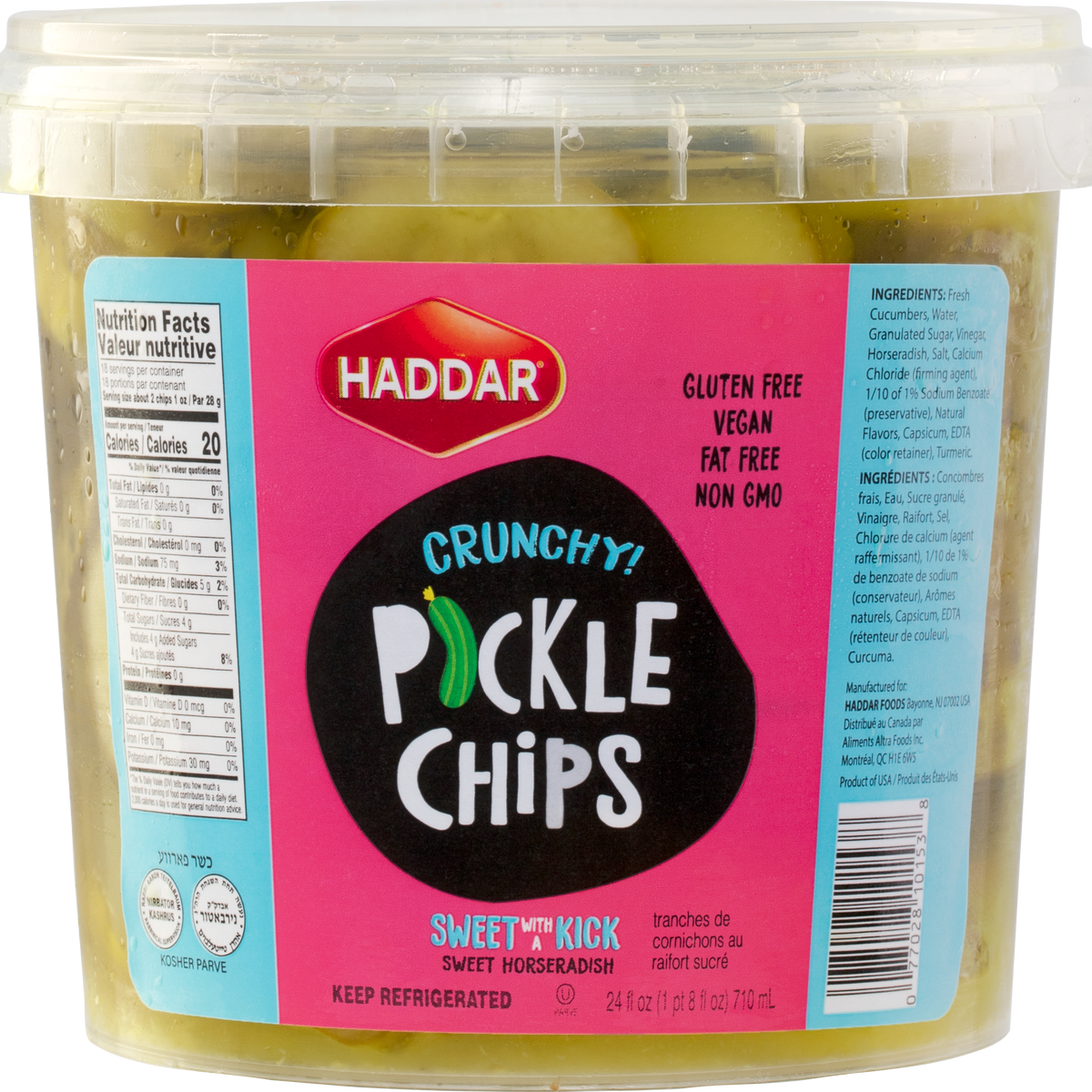 Haddar Classic Pickle Chips Sweet With A Kick Tub – Fischer Brothers
